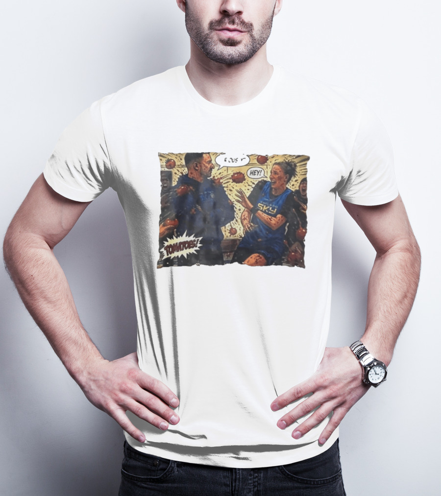 Chicago Sky Basketball Seriously Hey Tomatoes Comic Scene T-Shirt
