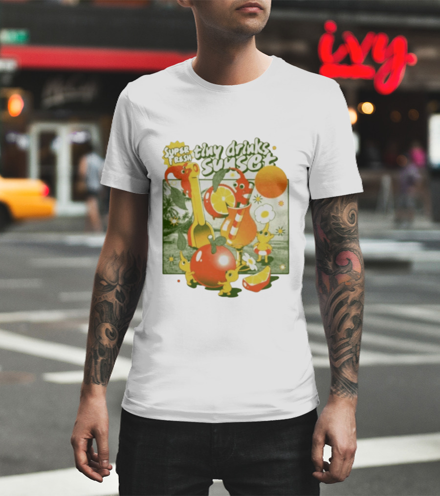 Super Fresh Tiny Drinks Sunset Pikmin Juicy Fruits Adventure T-Shirt