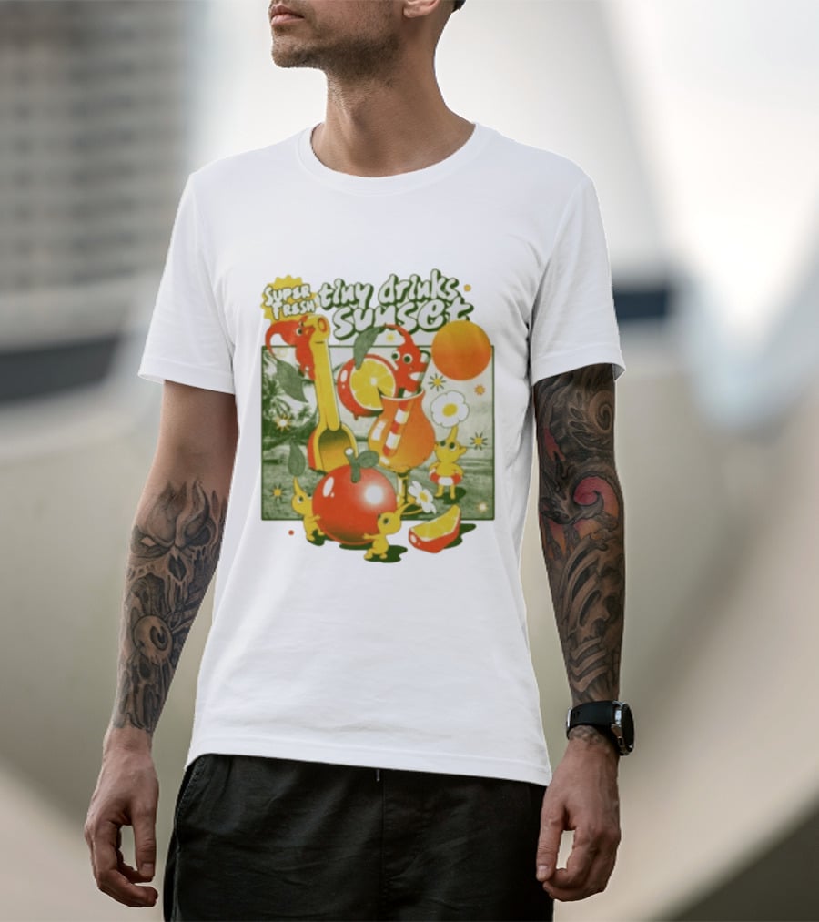 Super Fresh Tiny Drinks Sunset Pikmin Juicy Fruits Adventure T-Shirt