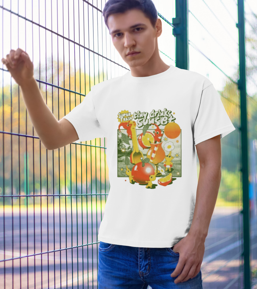 Super Fresh Tiny Drinks Sunset Pikmin Juicy Fruits Adventure T-Shirt