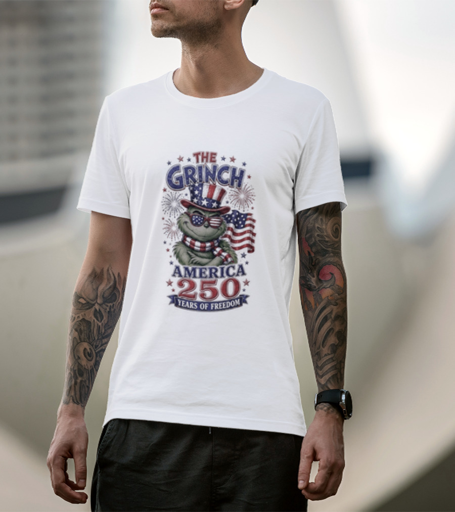 The Grinch America Celebrating 250 Years Of Freedom With Patriotic T-Shirt