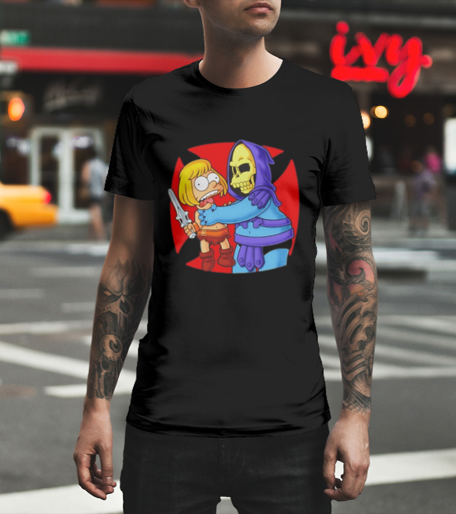 He Man Skeletor Masters Of The Universe Bart Simpson Mashup T-Shirt