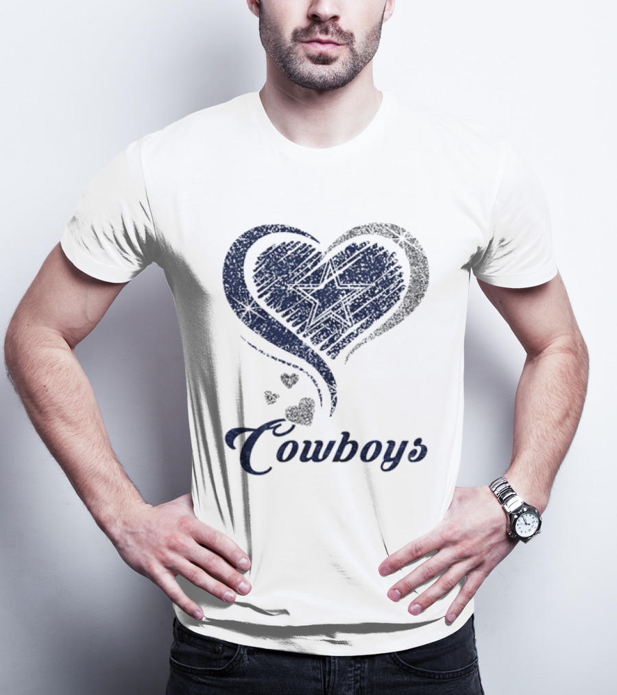 Dallas Cowboys Heart Glitter T-Shirt
