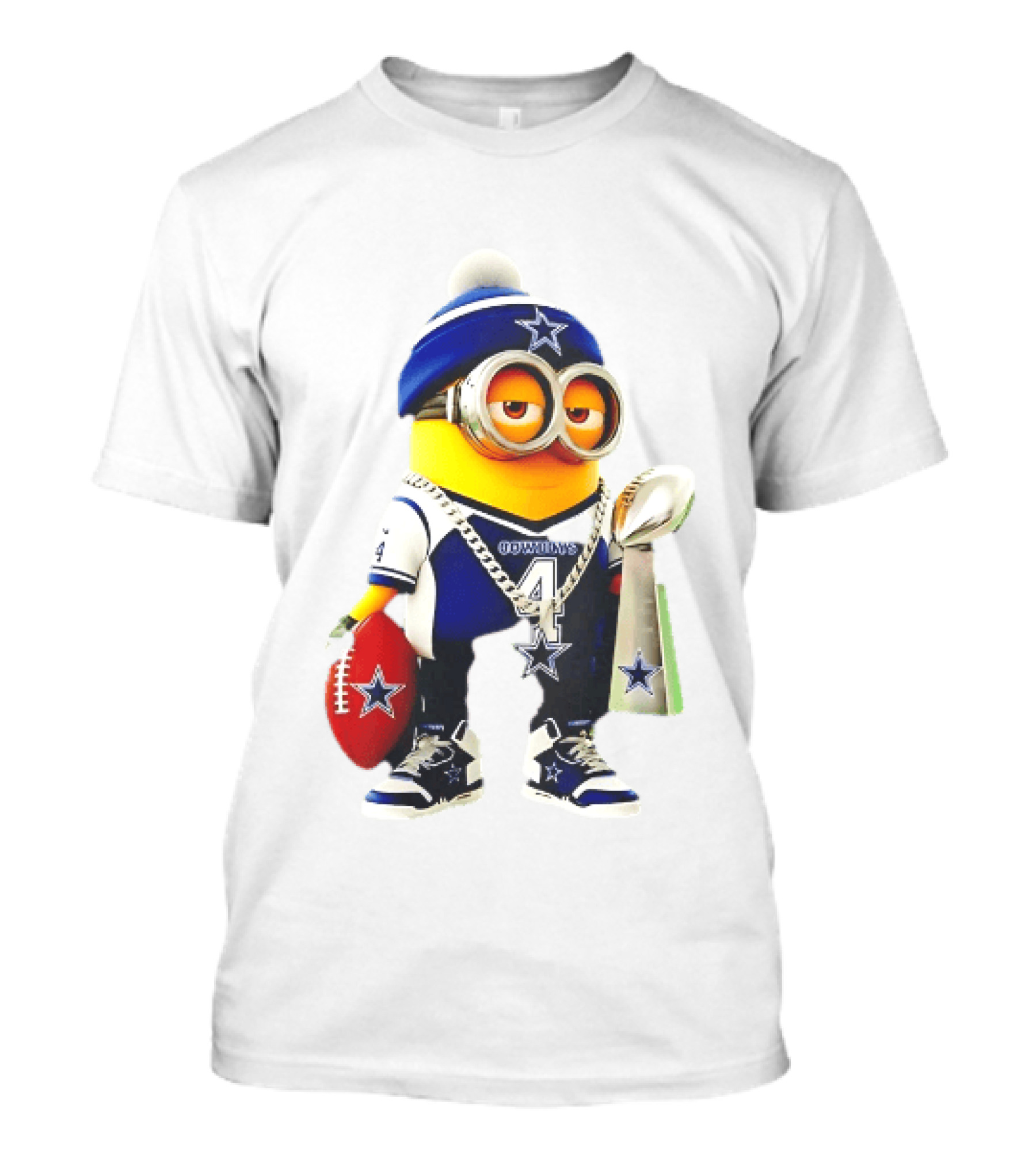 Dallas Cowboys Minion With Lombardi Trophy And Football T-Shirt