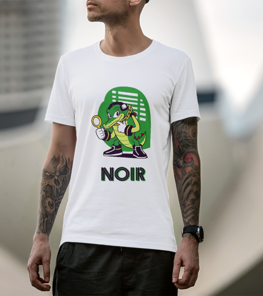 Vector The Crocodile Chaotix Detective Agency Noir Magnifying Glass Image T-Shirt