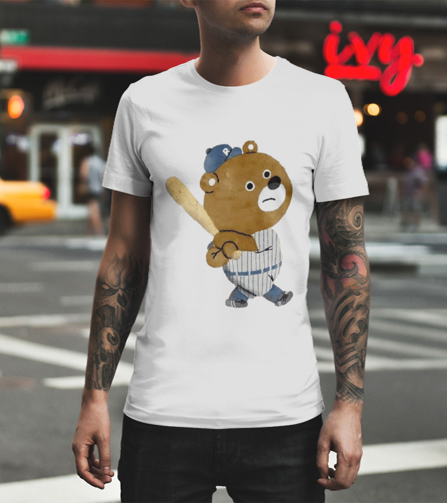Kuma Bear Takuto Nakagawa Baseball Player Character In Striped Uniform T-Shirt