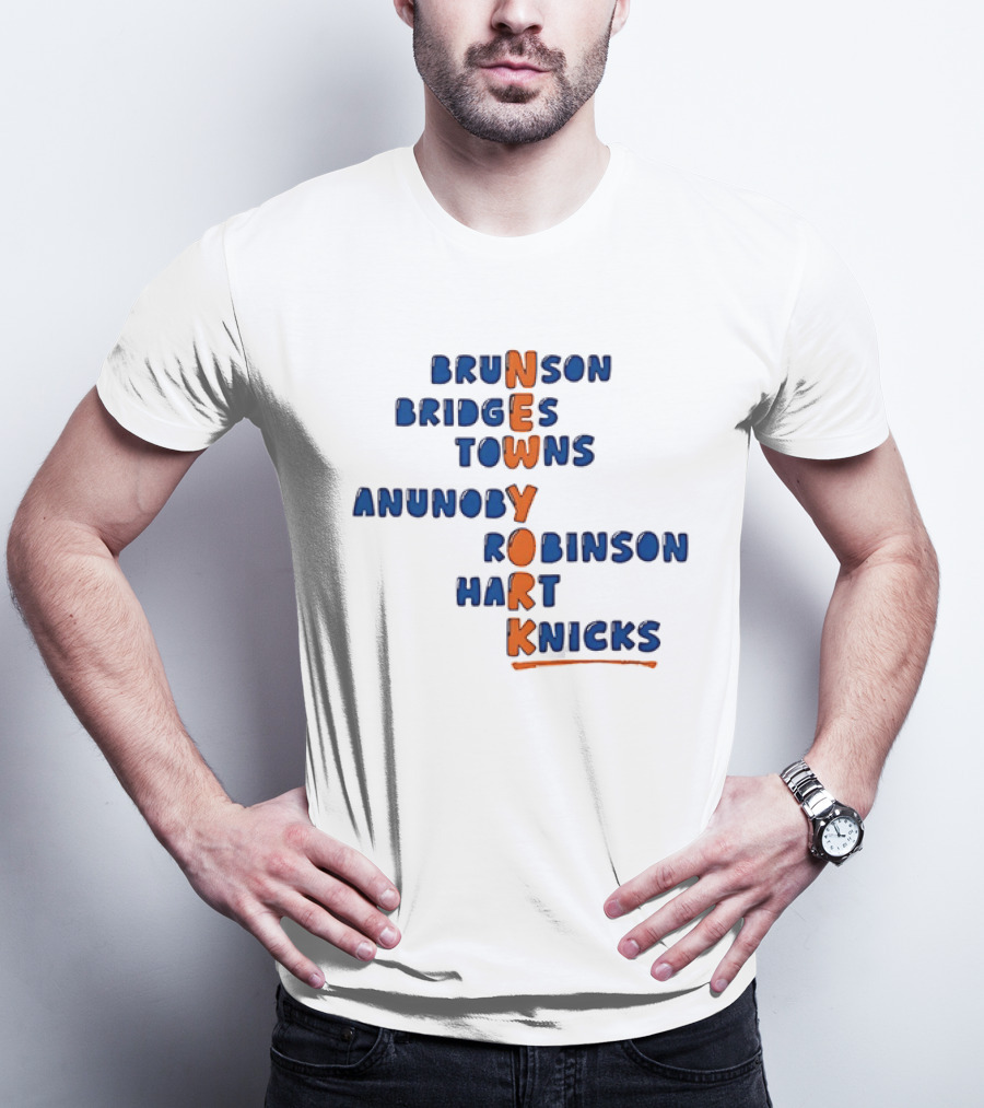 New York Knicks Brunson Bridges Towns Anunoby Robinson Hart Knicks Team Players T-Shirt