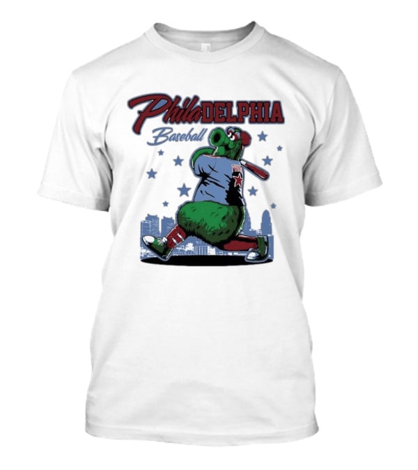 Phillie Phanatic Philadelphia Baseball Phillies MLB Skyline Stars T-Shirt