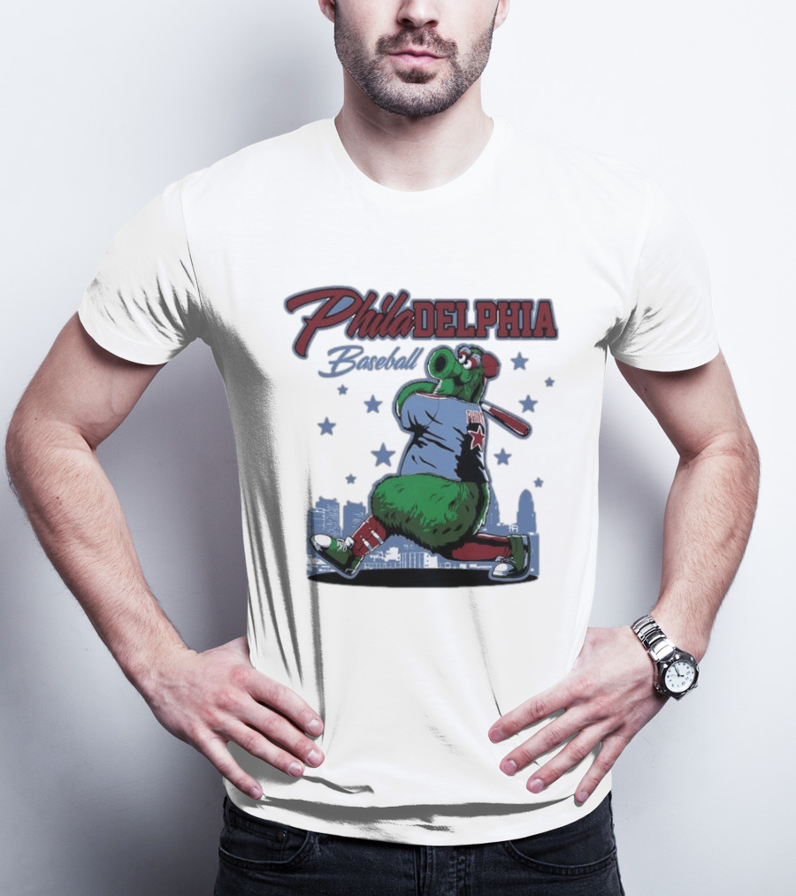 Phillie Phanatic Philadelphia Baseball Phillies MLB Skyline Stars T-Shirt