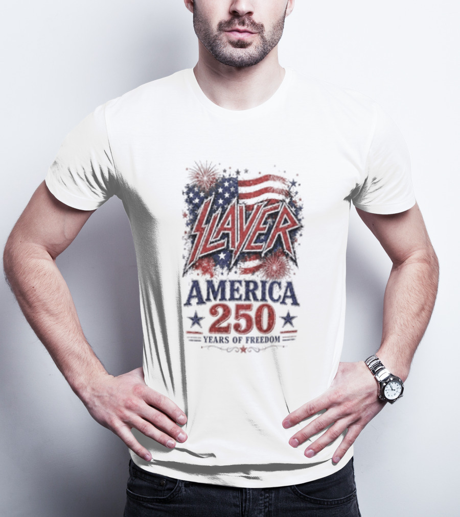 Slayer America 250 Years Of Freedom Stars And Stripes T-Shirt