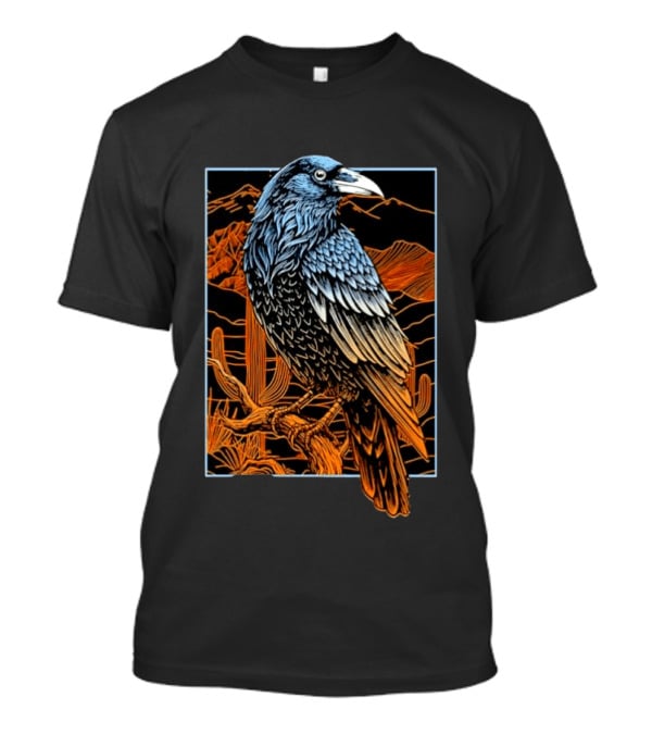 Raven In Southwest Desert Landscape Wildlife Nature Scene T-Shirt