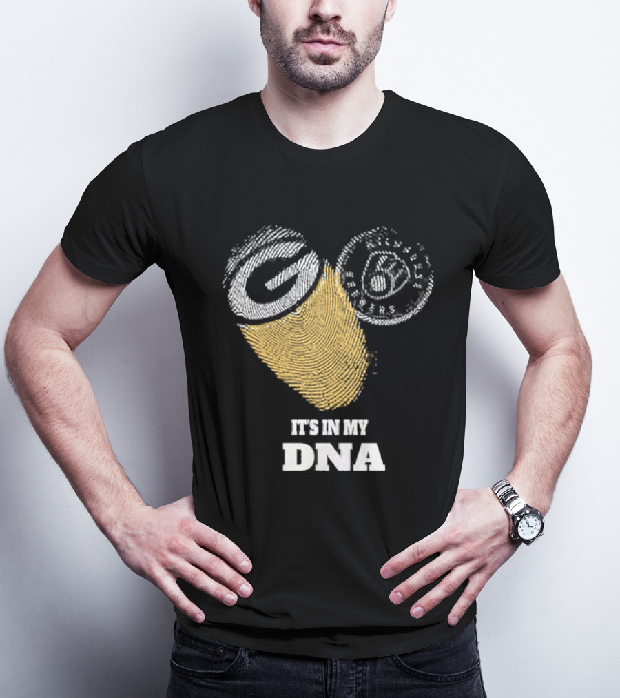Packers Brewers It's In My DNA Football Baseball Fan Pride T-Shirt