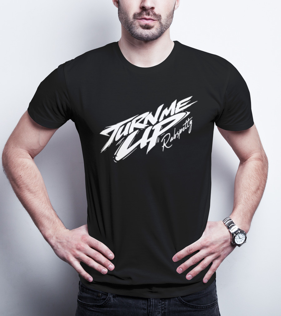 Rabsopetty Turn Me Up Dynamic Script T-Shirt