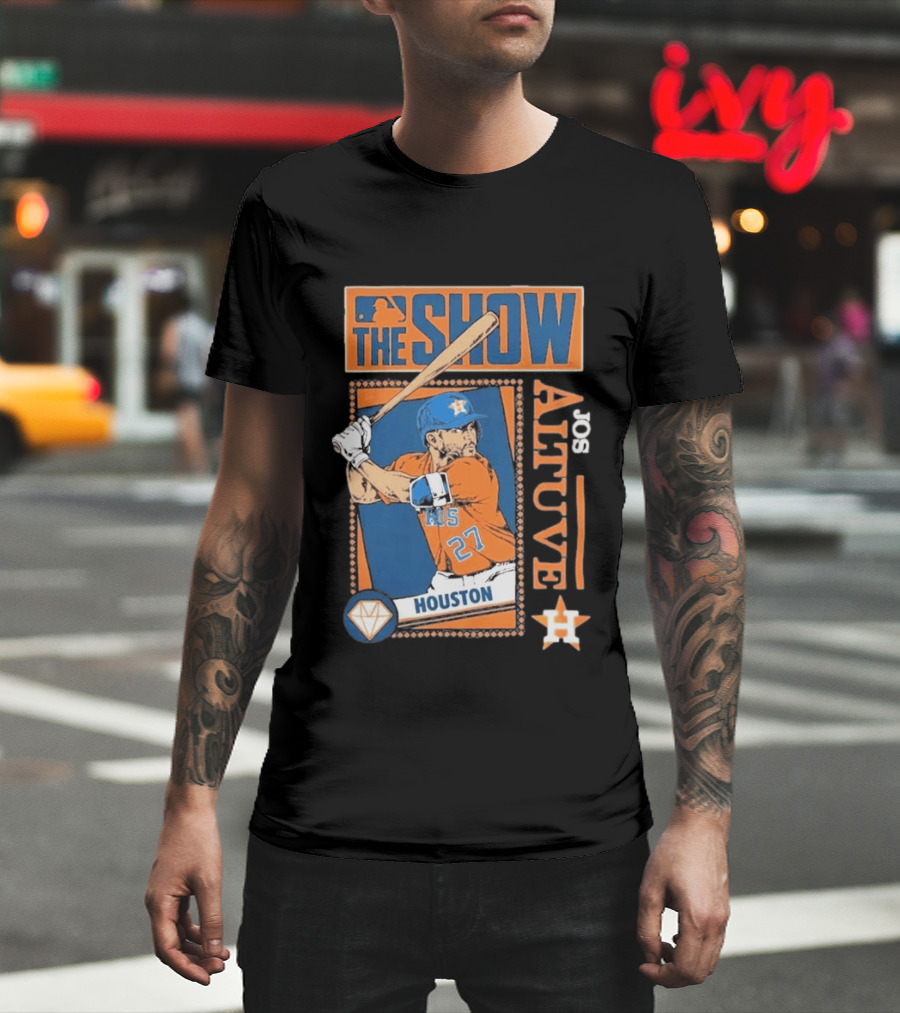 Houston Astros Jose Altuve The Show MLB Player Homage Navy Tri Blend T-Shirt