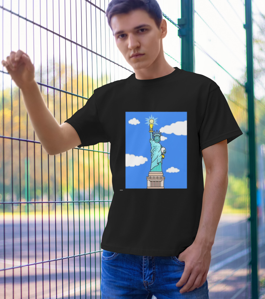 Jalen Brunson Statue Of Liberty New York 11 NBA Trophy T-Shirt