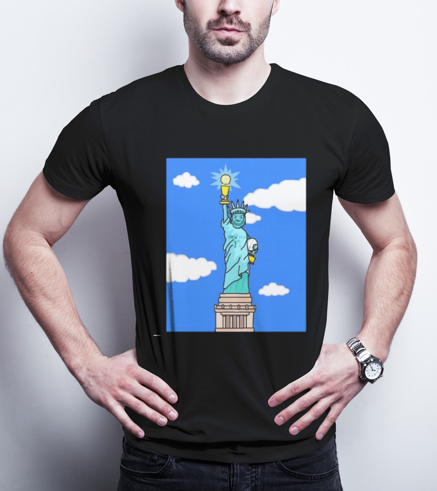 Jalen Brunson Statue Of Liberty New York 11 NBA Trophy T-Shirt