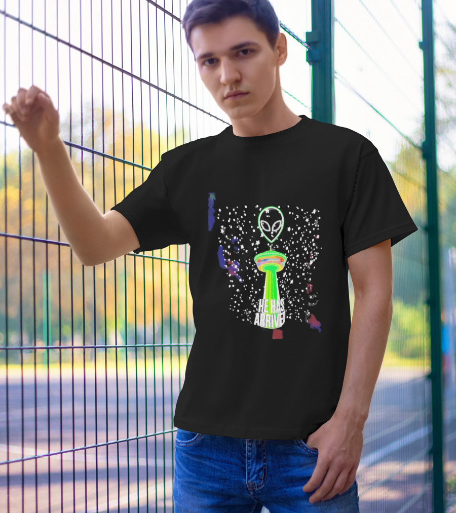 Wemby Spurs Alien He Has Arrived San Antonio Tower NBA Spurs T-Shirt