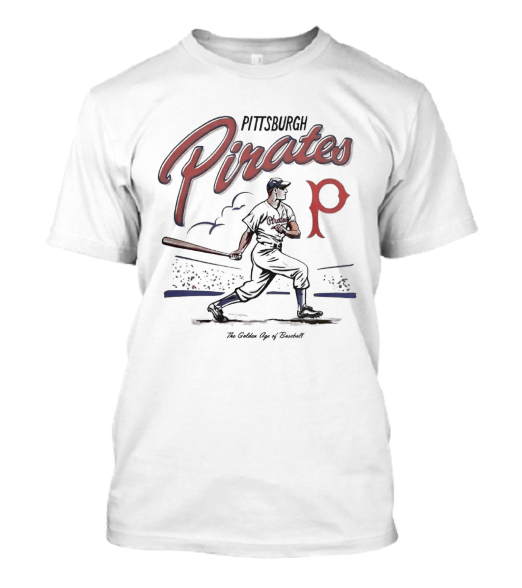 Pittsburgh Pirates Golden Age Scrum Vintage Baseball Player T-Shirt
