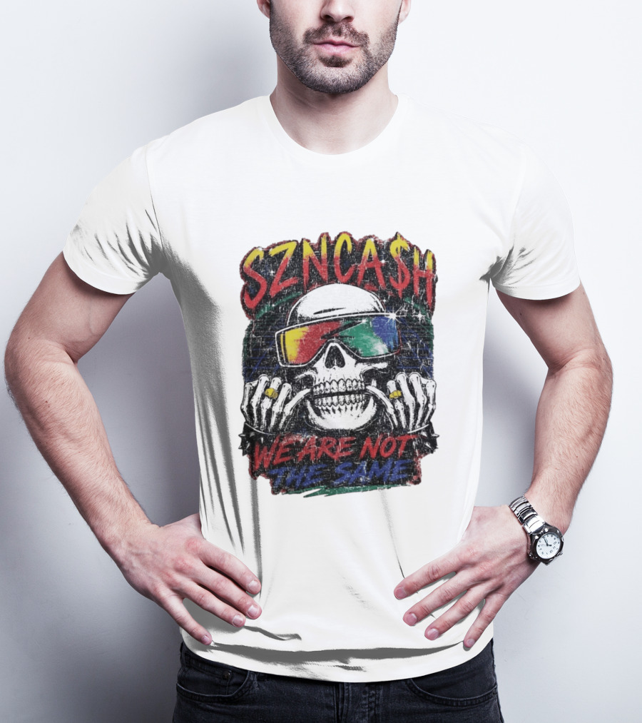 SZNCA$H We Are Not The Same Skull With Sunglasses T-Shirt