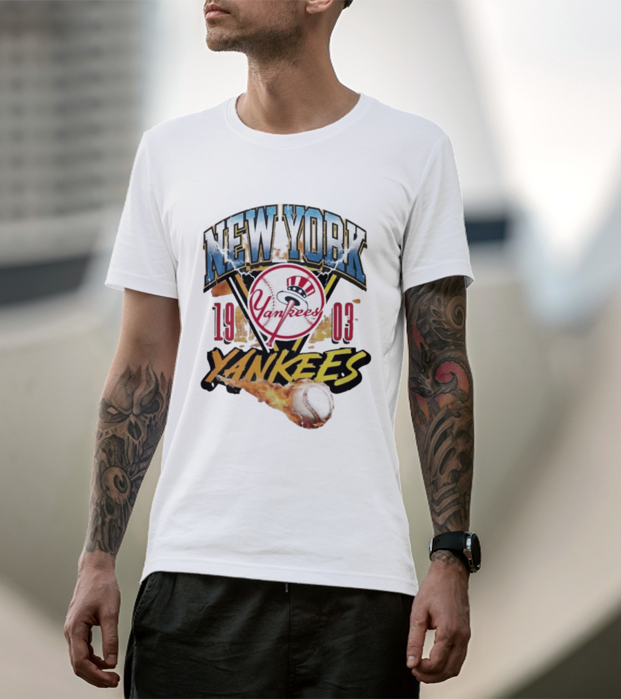 New York Yankees 1903 Fireball Baseball Yankees T-Shirt
