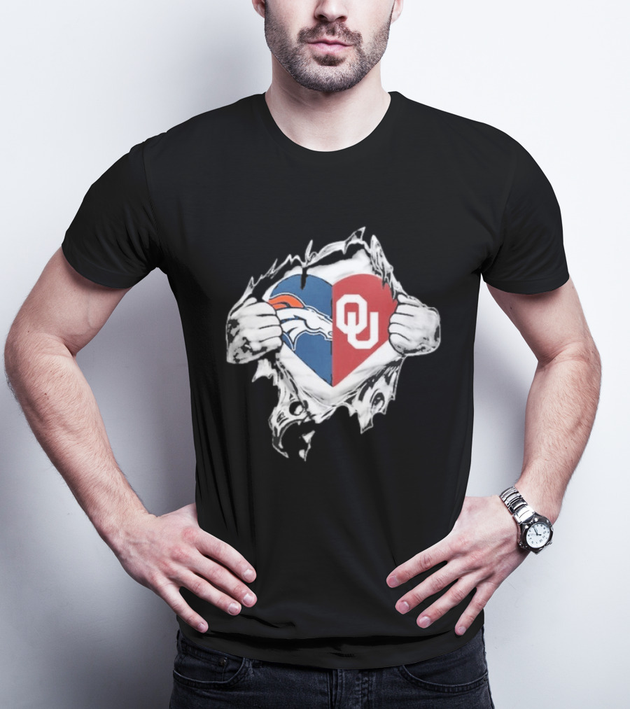 Broncos OU Sooners Heart Blend T-Shirt