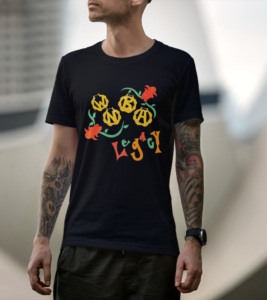 WNBA Bamboo Hoop Earrings Legacy Floral T-Shirt