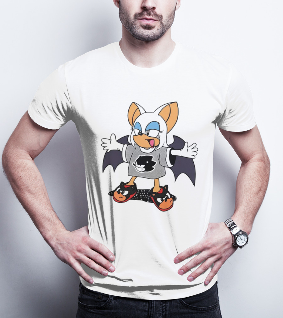 Rouge The Bat Wearing Shadow The Hedgehog Fan T-Shirt