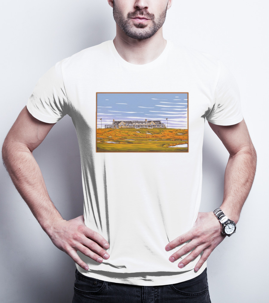 Shinnecock Hills Golf Club Clubhouse Course Landscape View Southampton New York T-Shirt