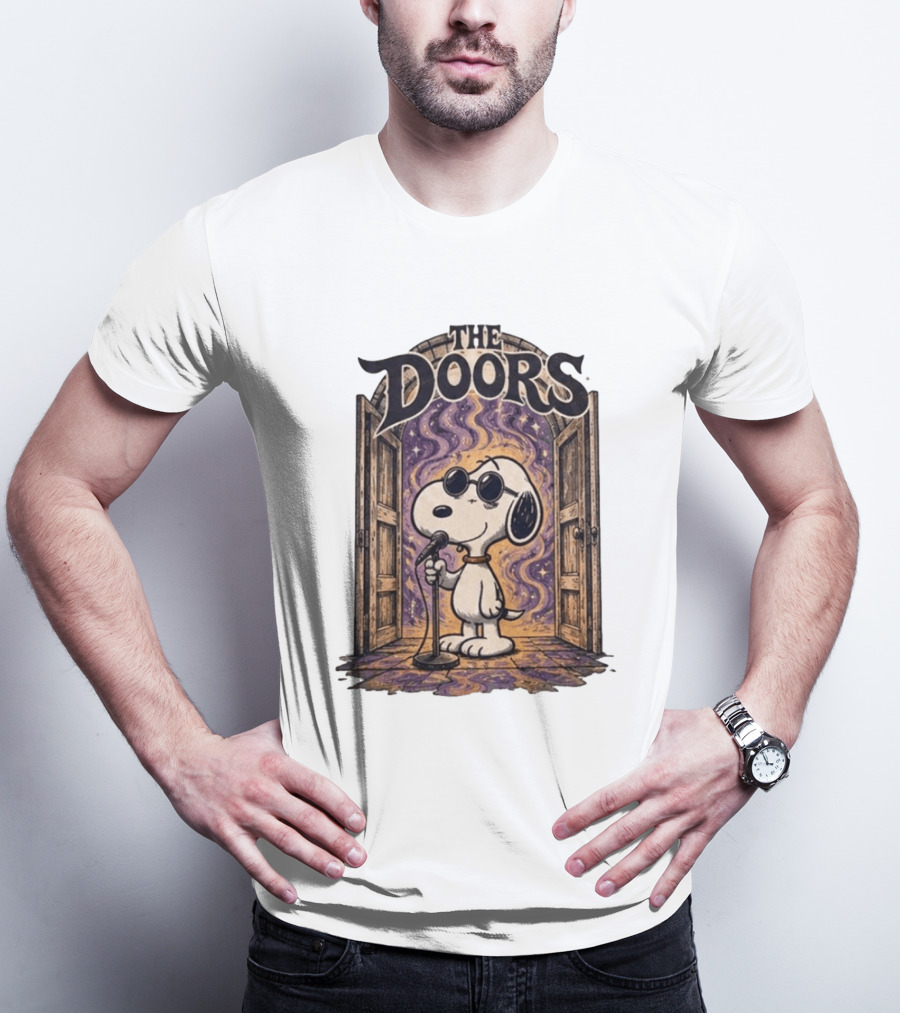 Snoopy The Doors Open The Mind Midnight Light T-Shirt