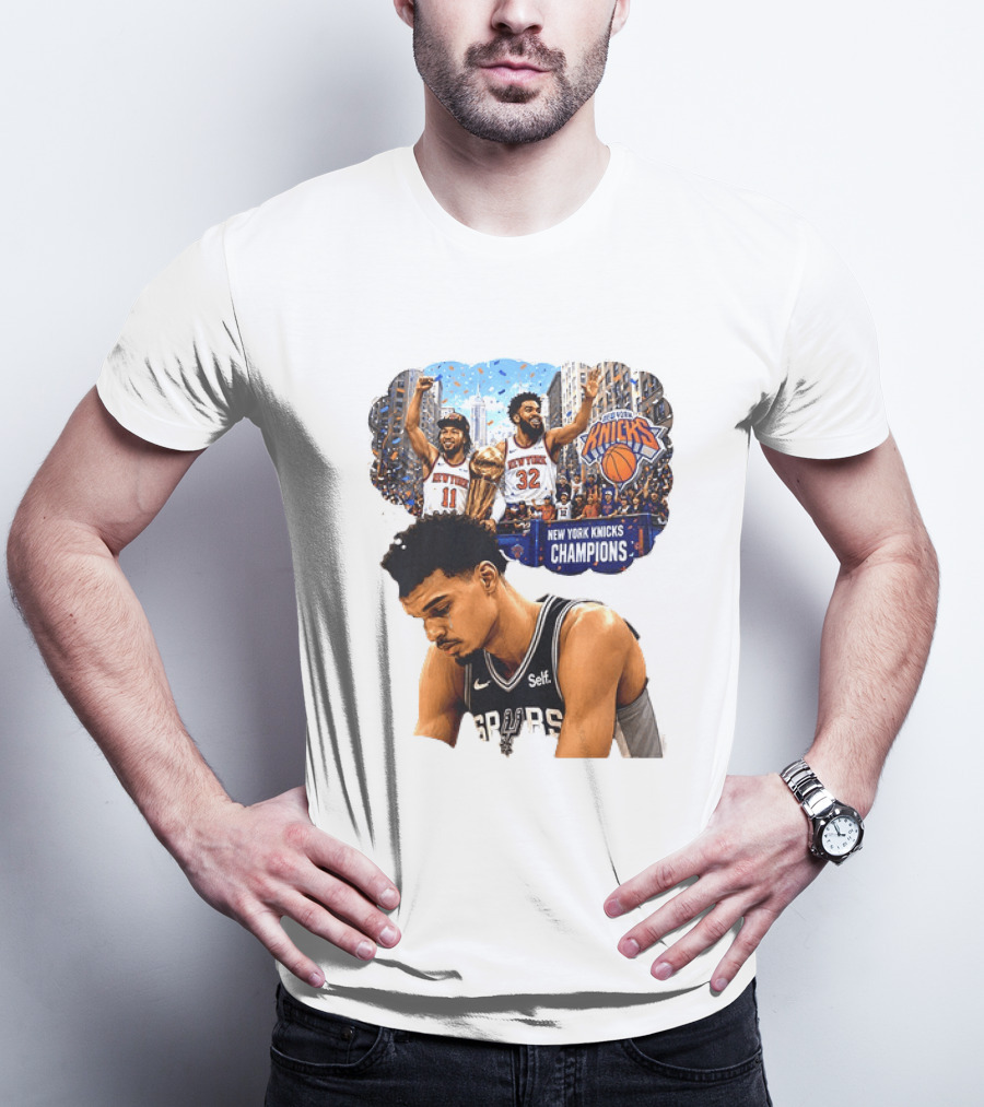 Victor Wembanyama Spurs Dreaming Jalen Brunson Karl Anthony Towns Knicks Champions T-Shirt