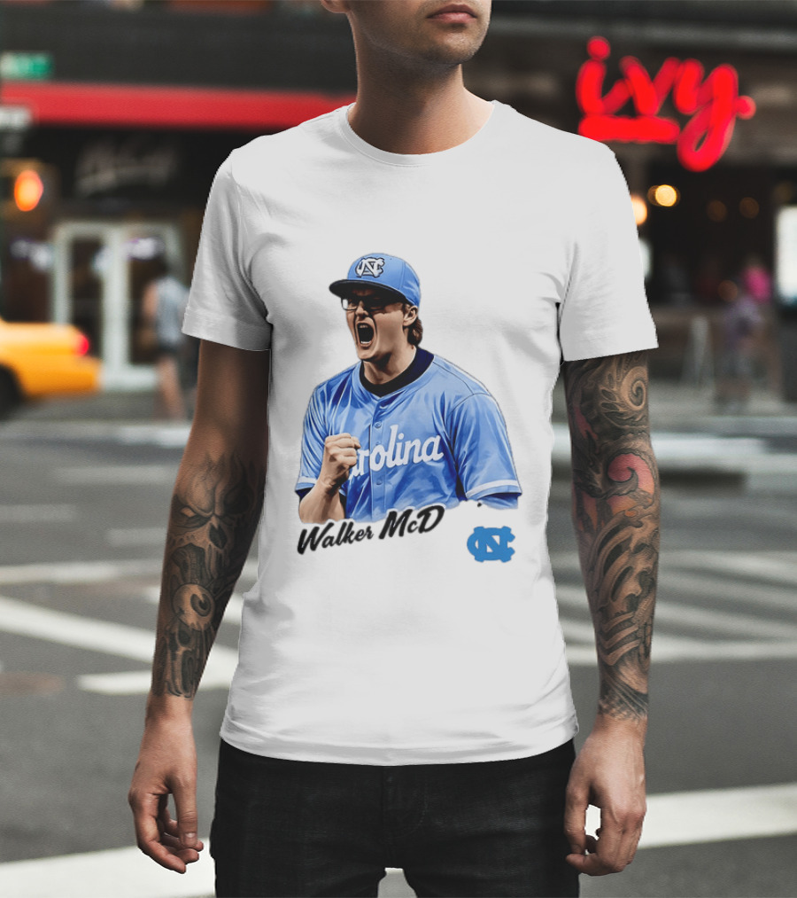 Walker McD North Carolina Tar Heels Baseball Carolina Blue Team Spirit T-Shirt