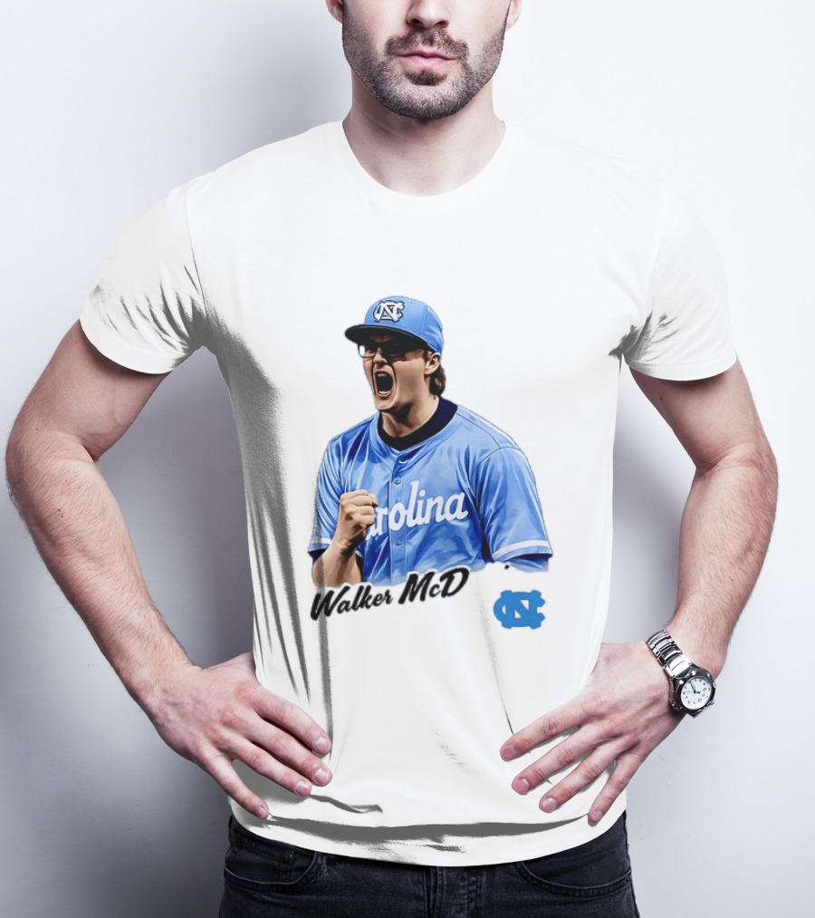 Walker McD North Carolina Tar Heels Baseball Carolina Blue Team Spirit T-Shirt