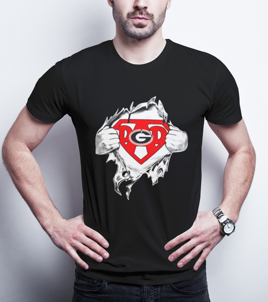 Georgia Bulldogs NCAA Super Dad Happy Father's Day Hero T-Shirt