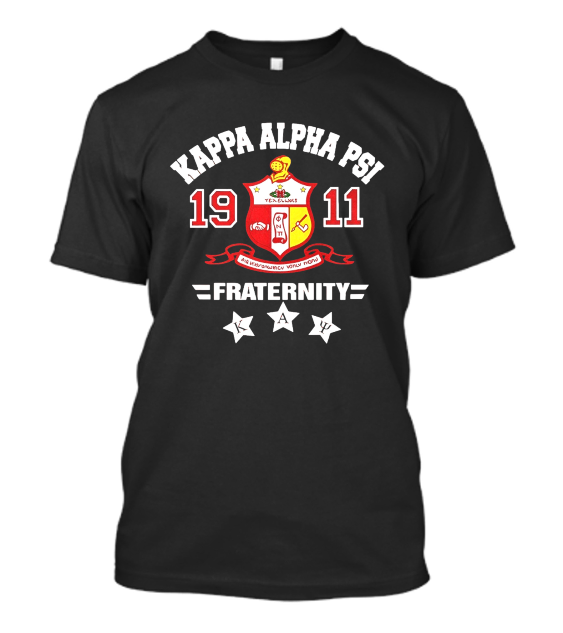 Kappa Alpha Psi Fraternity 1911 Crimson And Cream Crest With Stars T-Shirt