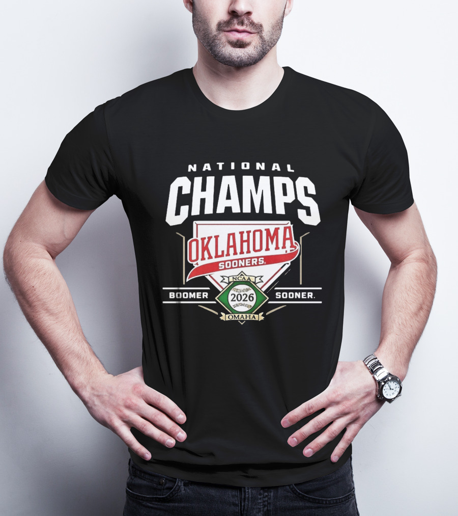 Oklahoma Sooners NCAA National Champs 2026 Omaha Boomer Sooner T-Shirt