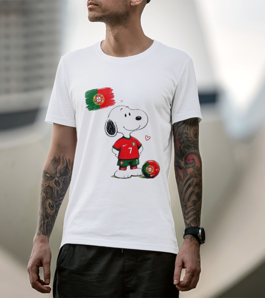 Cristiano Ronaldo Snoopy Portugal Football Number 7 Nike T-Shirt