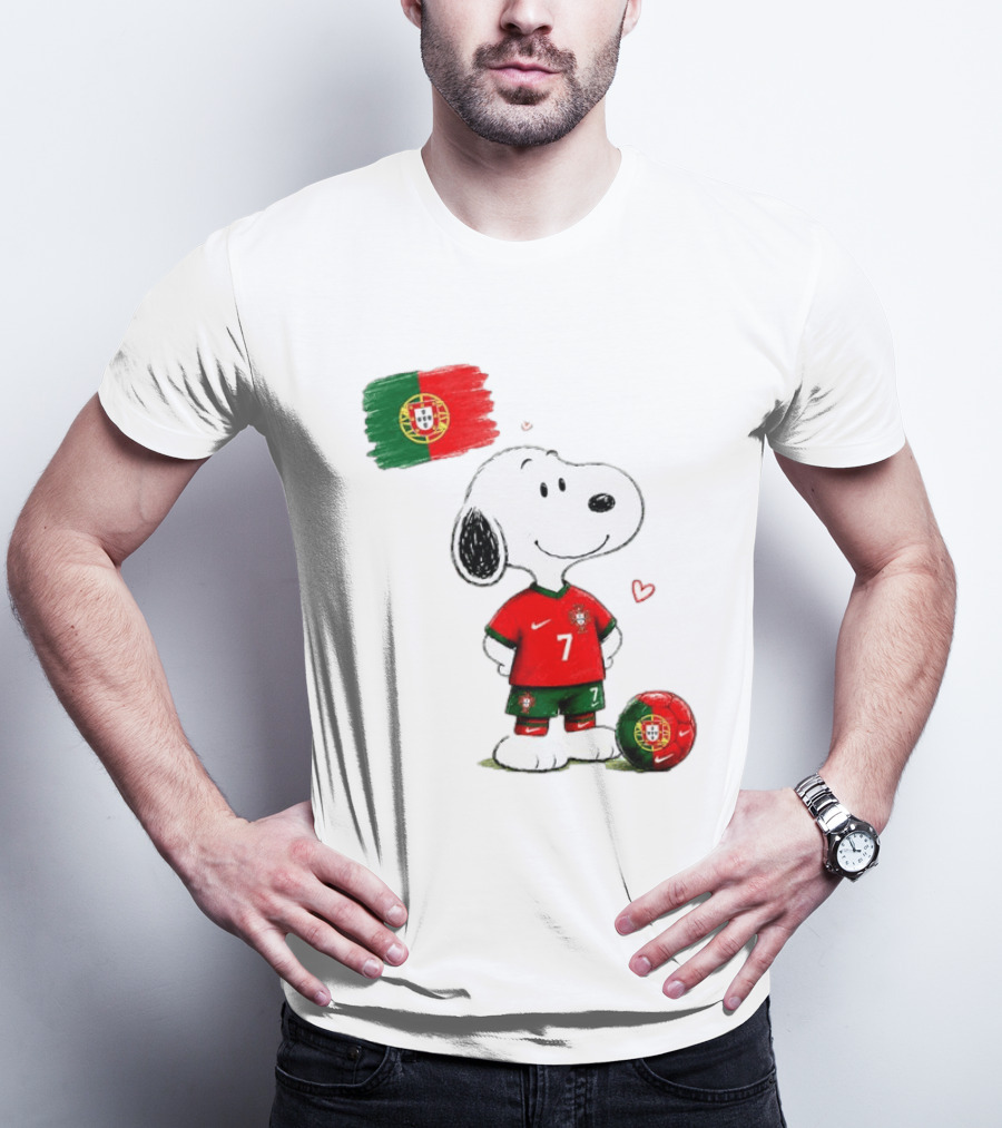 Cristiano Ronaldo Snoopy Portugal Football Number 7 Nike T-Shirt