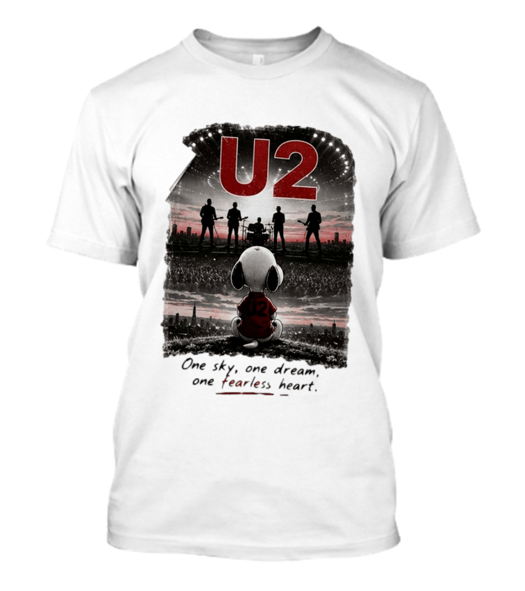 U2 Snoopy One Sky One Dream One Fearless Heart T-Shirt