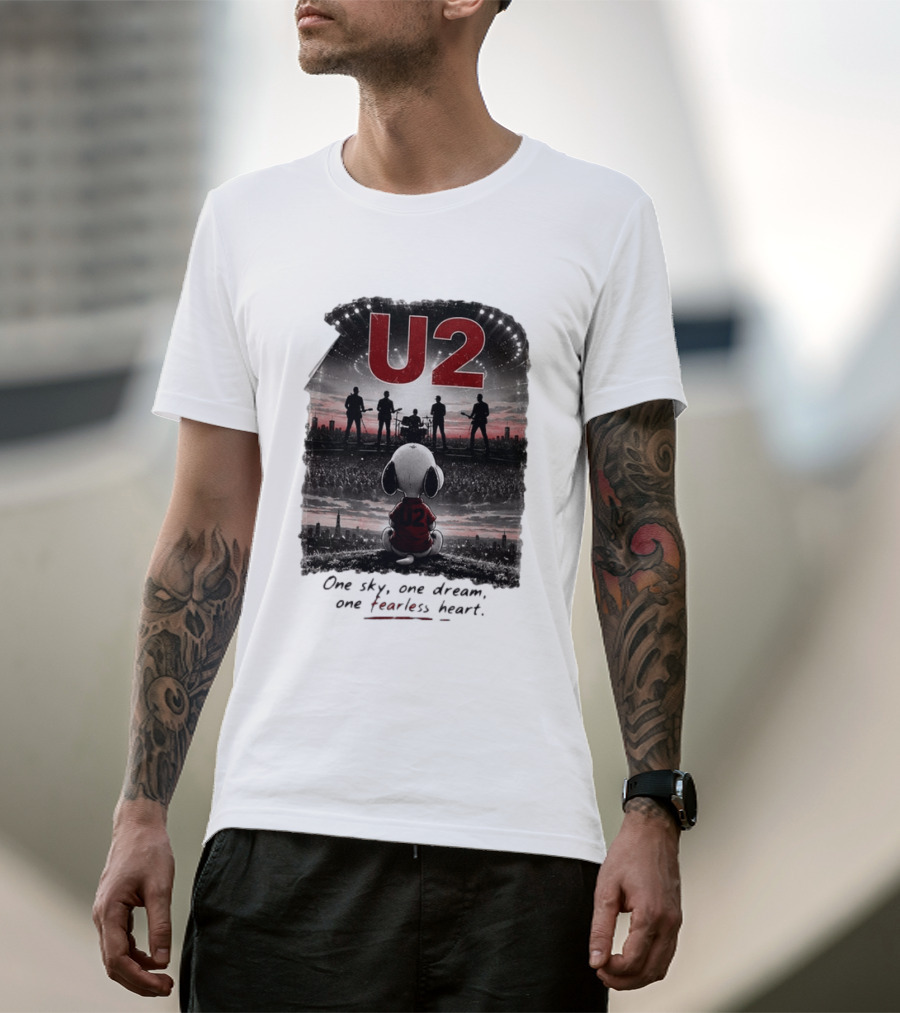 U2 Snoopy One Sky One Dream One Fearless Heart T-Shirt