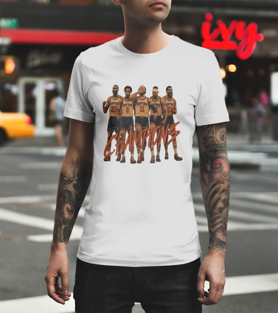 New York Knicks Champions Jalen Brunson Karl Anthony Towns Madison Square Garden NBA Basketball T-Shirt
