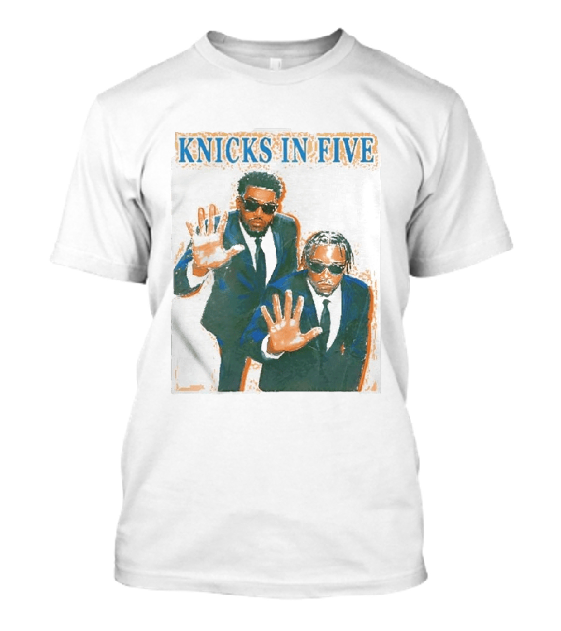 Knicks In Five Mikal Bridges Og Anunoby Players In Suits T-Shirt