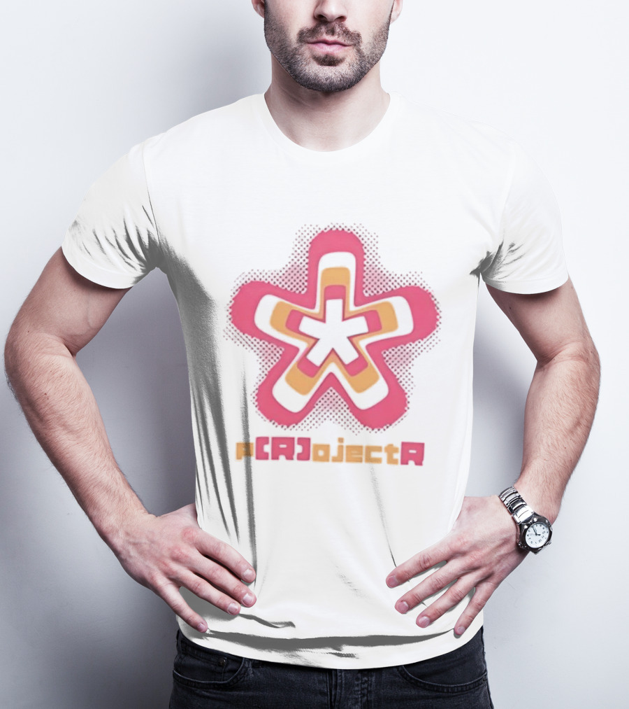 P R OjectR Star Symbol Retro Pink And Yellow T-Shirt