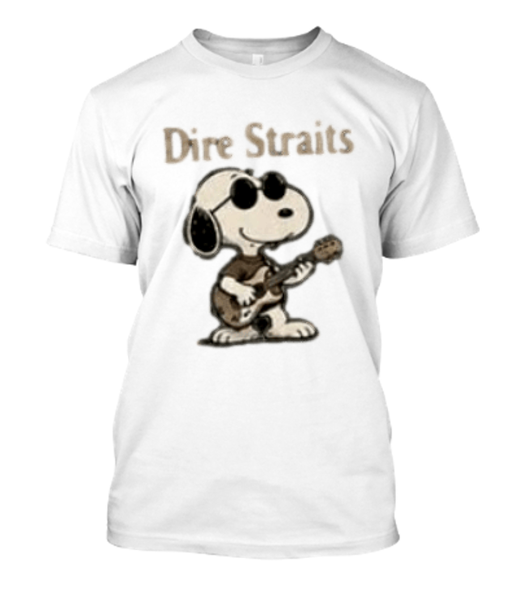 Snoopy Dire Straits Follow The Rhythm Trust The Road Enjoy The Ride Vintage Character Playing Guitar T-Shirt