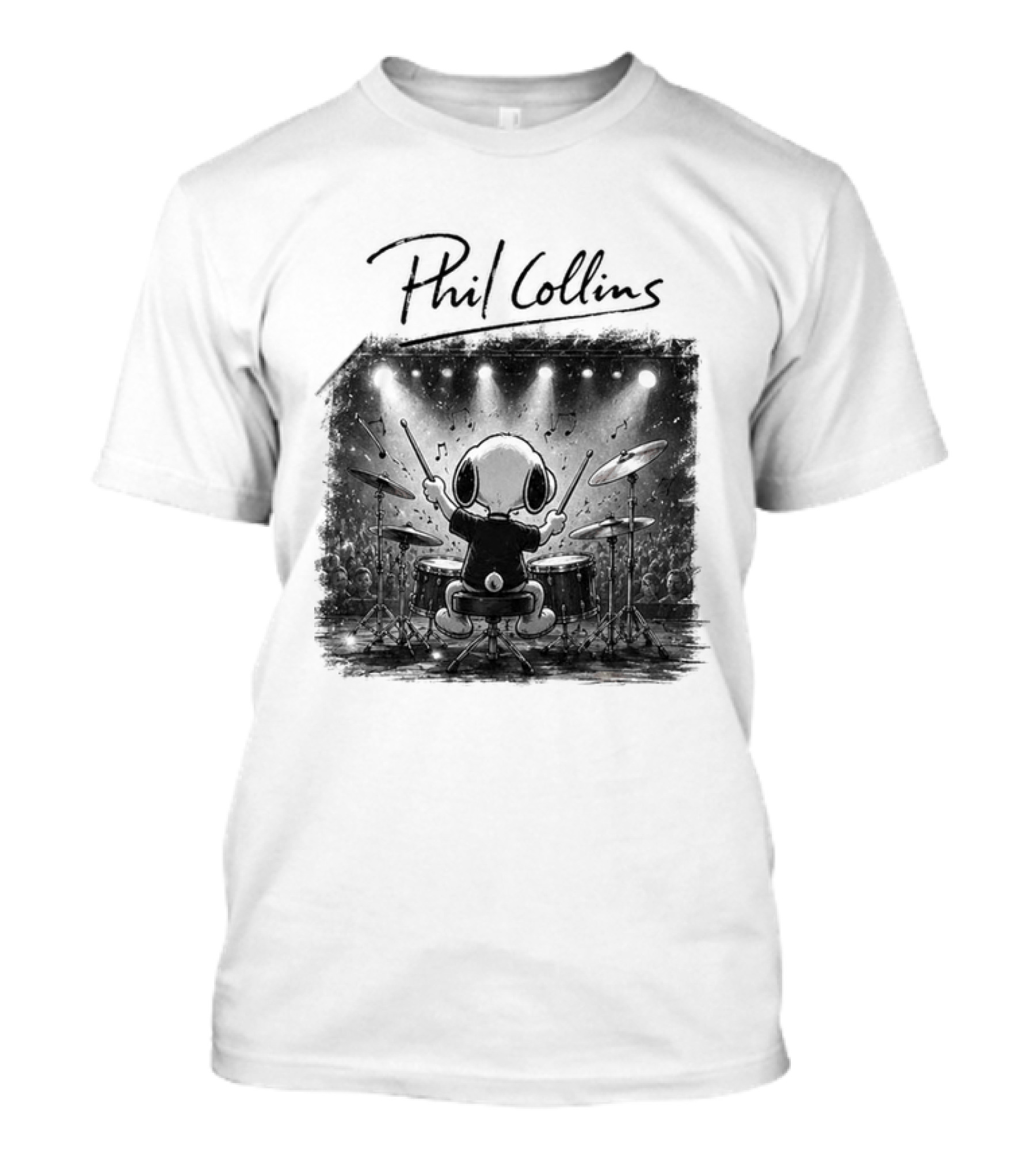 Snoopy Phil Collins Feel The Rhythm Trust The Heart Let It Flow T-Shirt