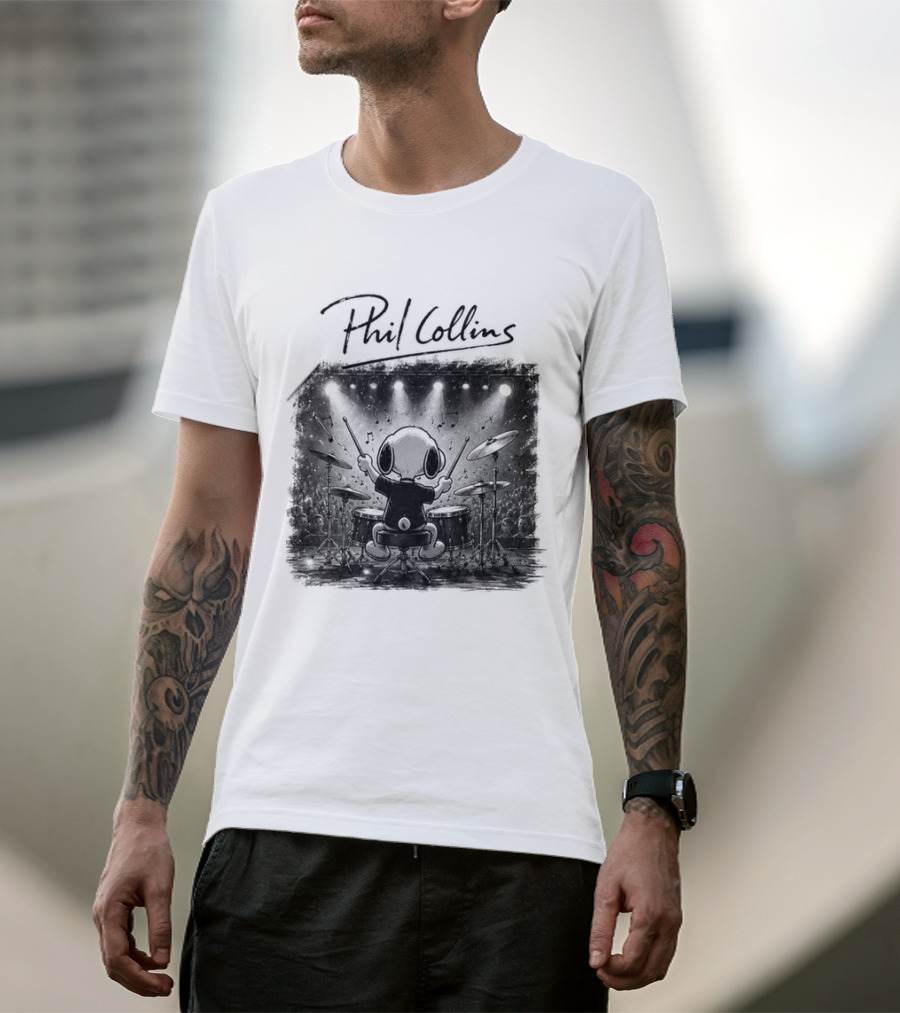 Snoopy Phil Collins Feel The Rhythm Trust The Heart Let It Flow T-Shirt