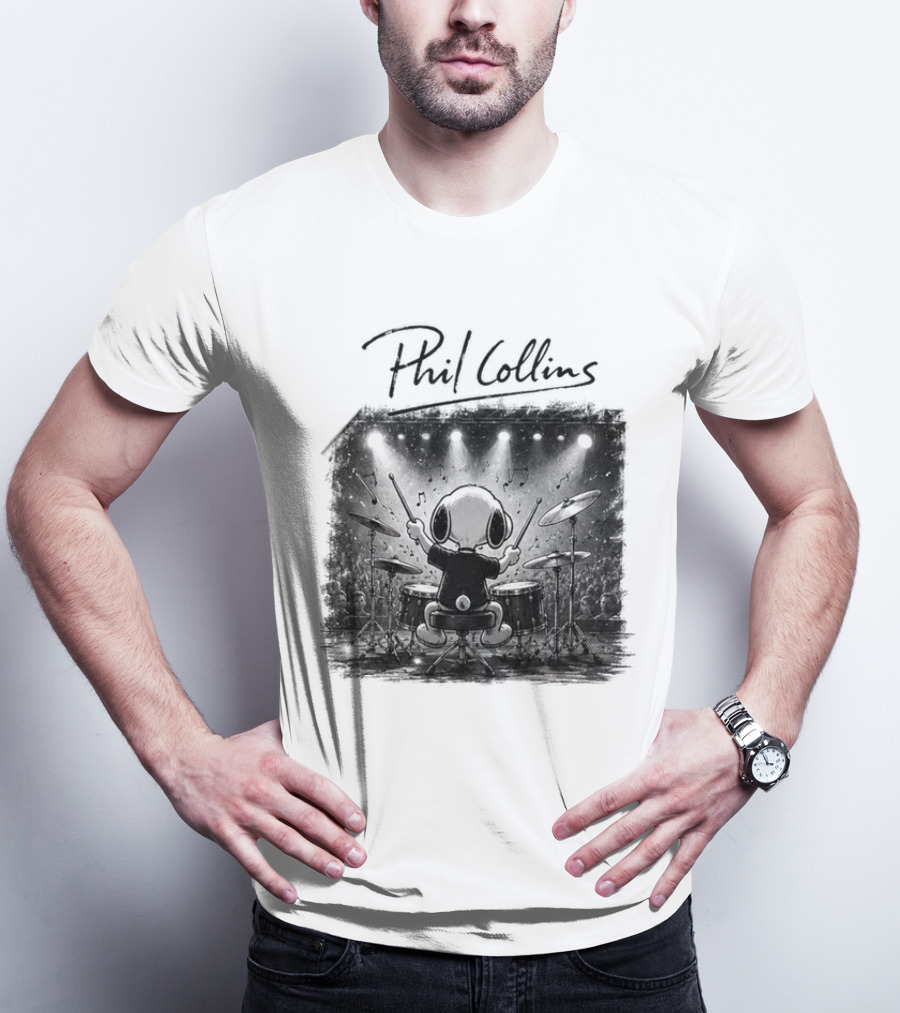 Snoopy Phil Collins Feel The Rhythm Trust The Heart Let It Flow T-Shirt
