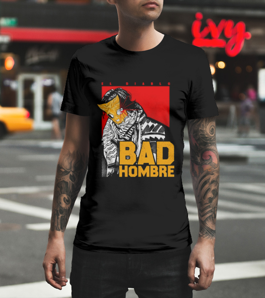El Diablo Bad Hombre Mask Horror T-Shirt