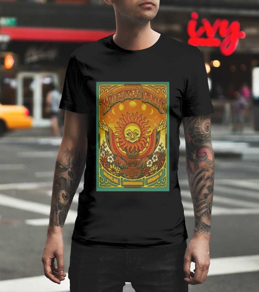 Widespread Panic Red Rocks June 26 28 2026 Morrison Colorado Sun And Moon T-Shirt