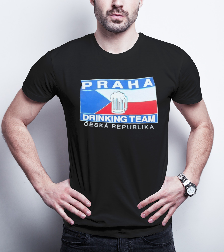 PRAHA Drinking Team Ceska Republika Flag Beer T-Shirt