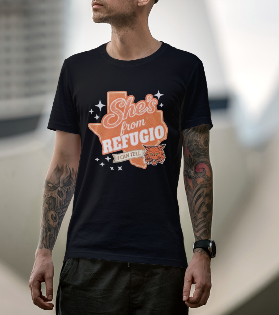 She's From Refugio I Can Tell Texas Wildcat Stars T-Shirt